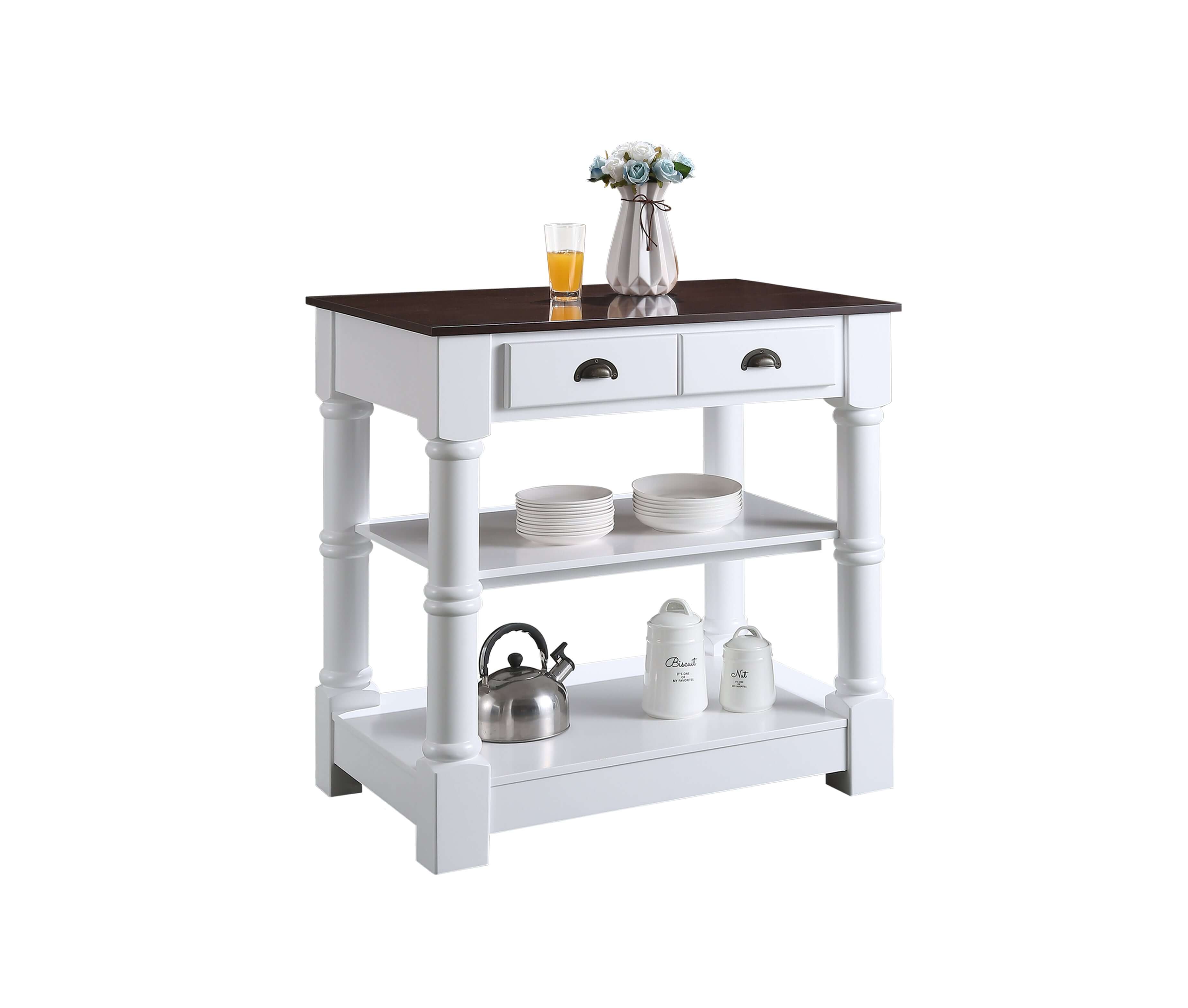 Monterey 36" Kitchen Island with Dark Walnut Countertop – Bundle Abode